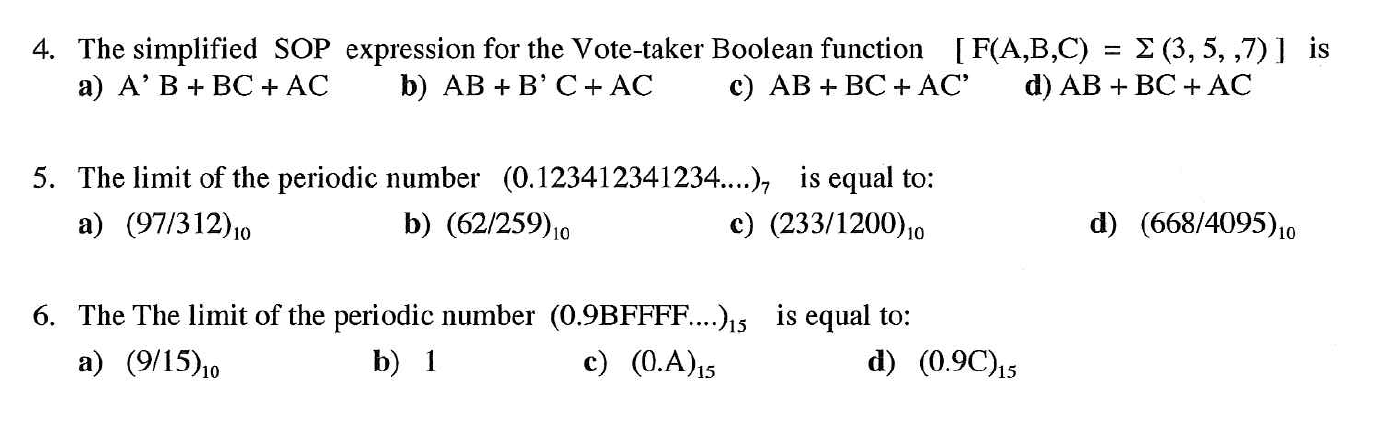 Solved 4. The simplified SOP expression for the Vote-taker | Chegg.com