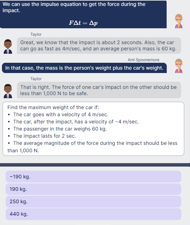 Solved We can use the impulse equation to get the force | Chegg.com
