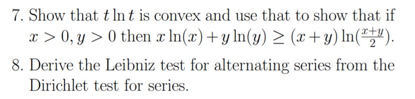 Solved 2 7. Show that t Int is convex and use that to show | Chegg.com