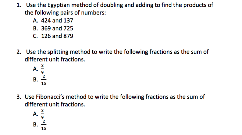 Solved Use the Egyptian method of doubling and adding to | Chegg.com