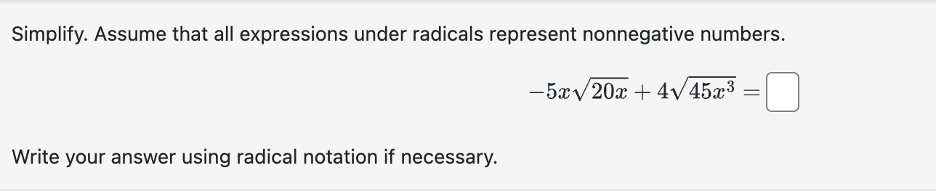 Solved Simplify. Assume that all expressions under radicals | Chegg.com