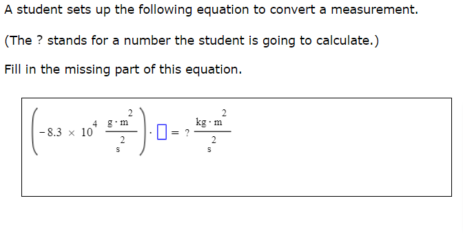 Solved A student sets up the following equation to convert a | Chegg.com