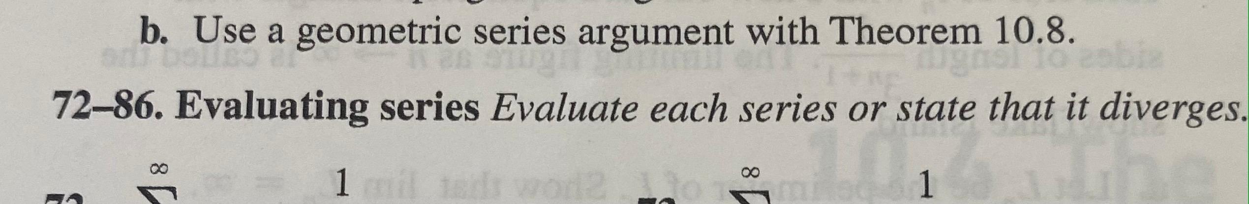 Solved b. Use a geometric series argument with Theorem 10.8. | Chegg.com