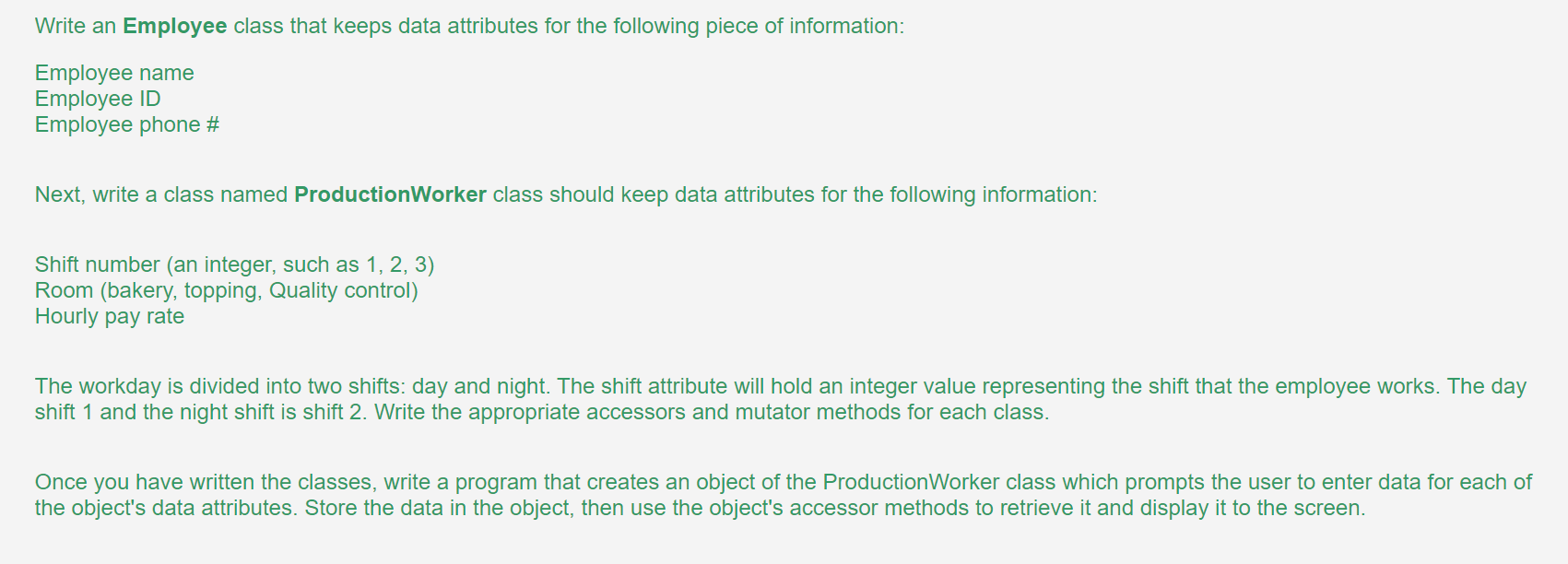 Solved Help with code and UML! Emphasis on the accessors and | Chegg.com