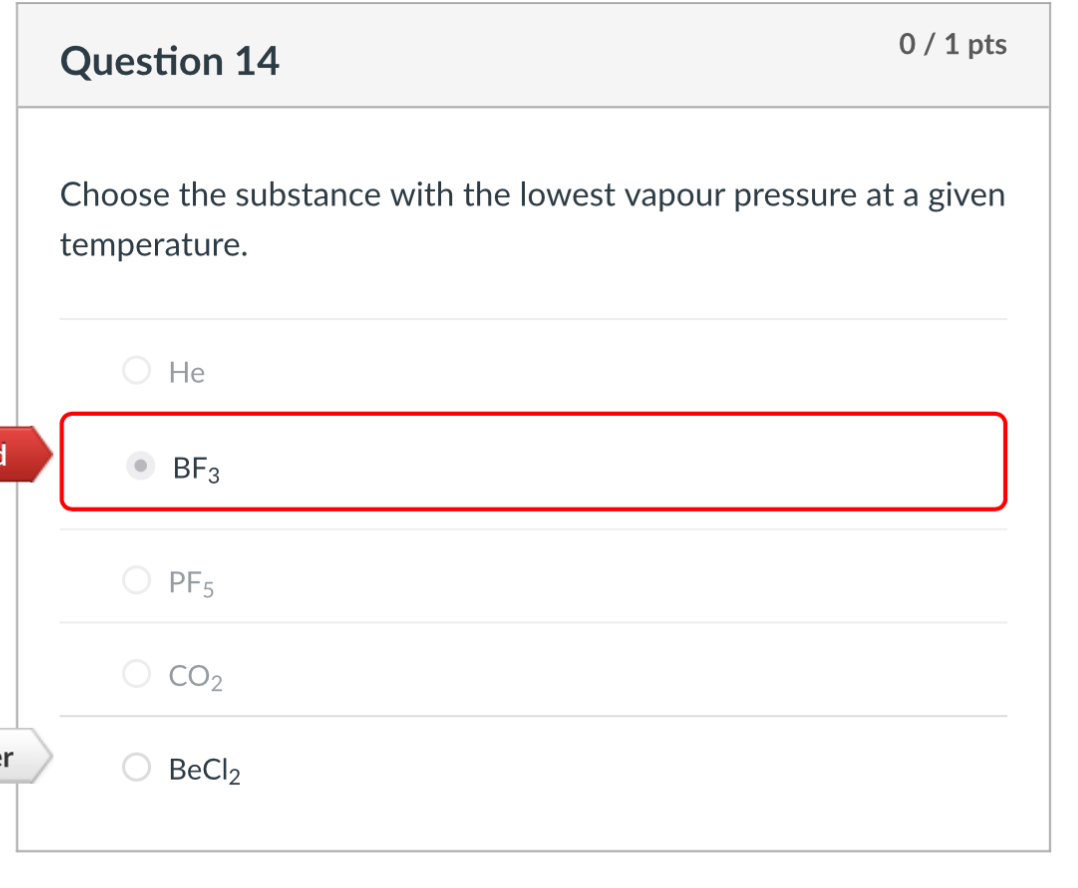 Solved Question 14Choose the substance with the lowest | Chegg.com