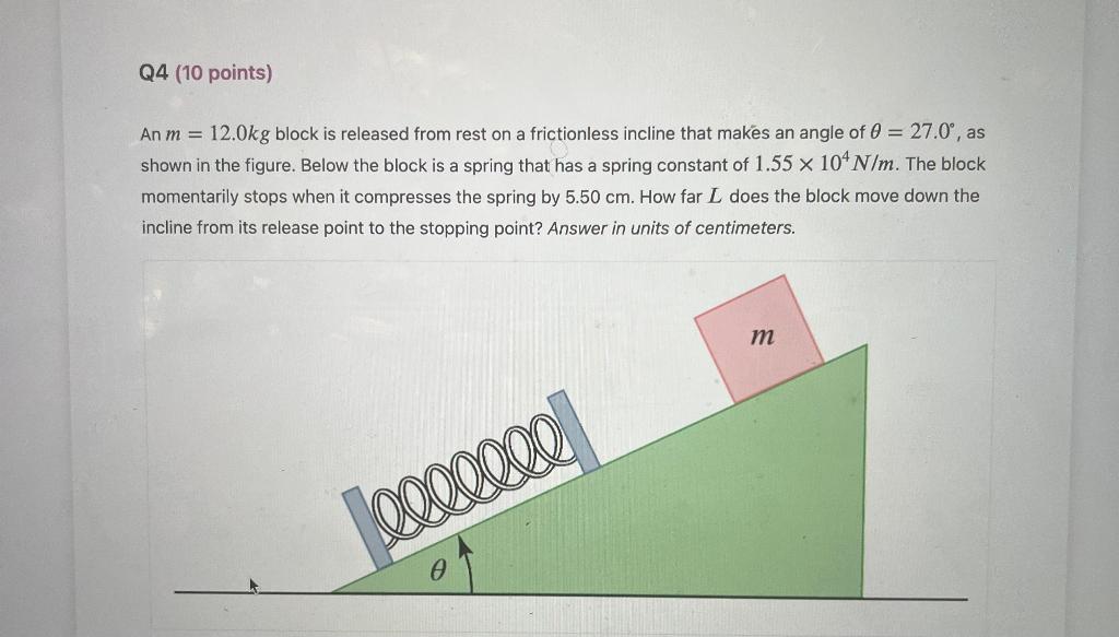 Solved An m=12.0 kg block is released from rest on a | Chegg.com