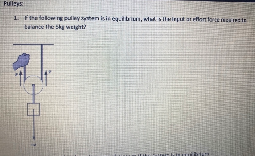 Solved 2. Express the pulling force in terms of mass m if | Chegg.com