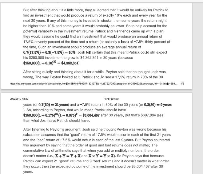 Solved Case 1-1 Patrick's Paradox Patrick's luck had changed | Chegg.com