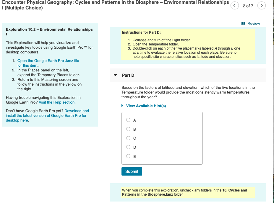 Encounter Physical Geography: Cycles and Patterns in | Chegg.com
