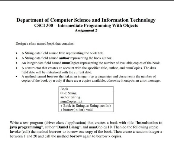 Solved Department of Computer Science and Information | Chegg.com