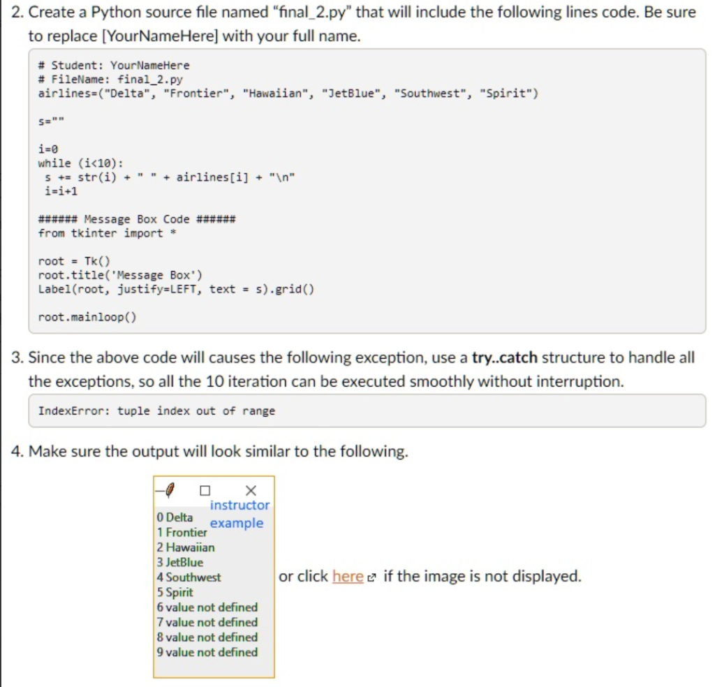 Solved 2 Create A Python Source File Named Final 2 Py
