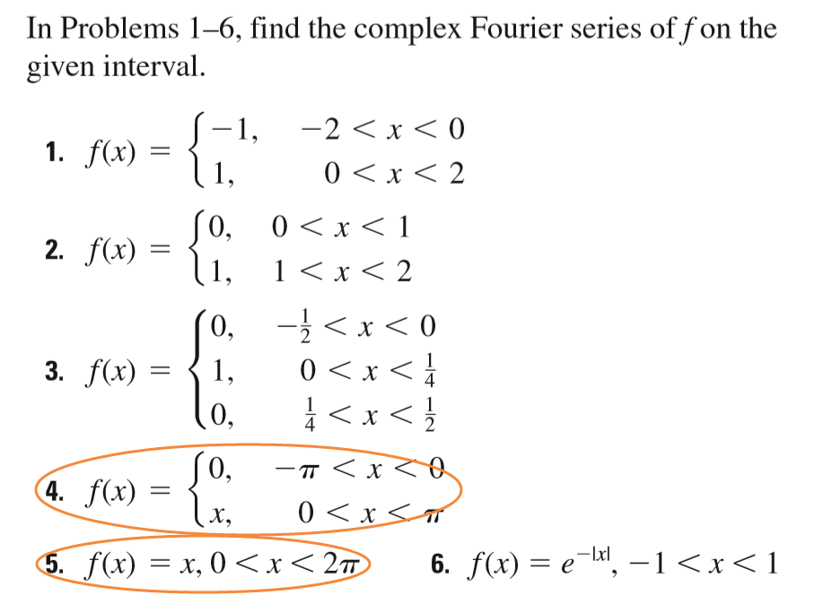 Solved In Problems 1–6, find the complex Fourier series of f | Chegg.com