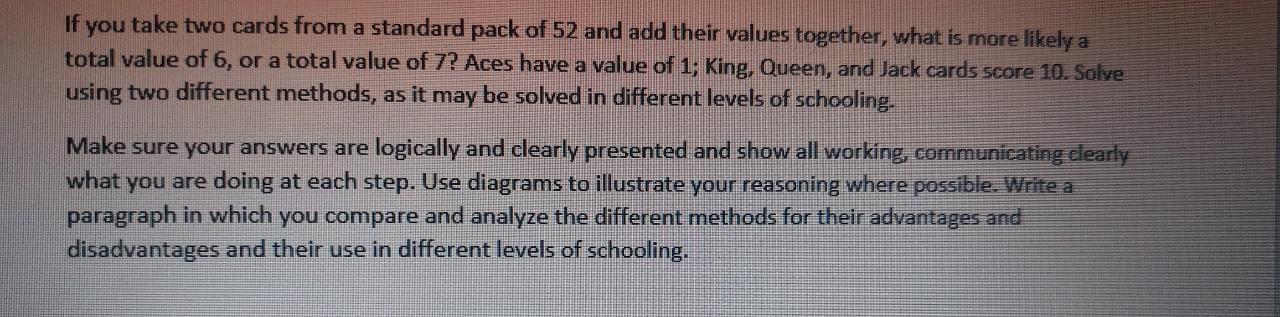 Solved If you take two cards from a standard pack of 52 and | Chegg.com