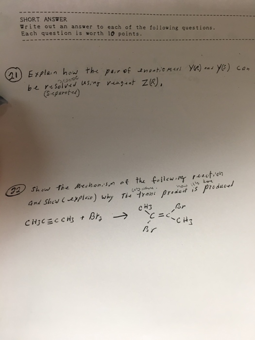 Solved Explain how the pair of can be resolved using | Chegg.com