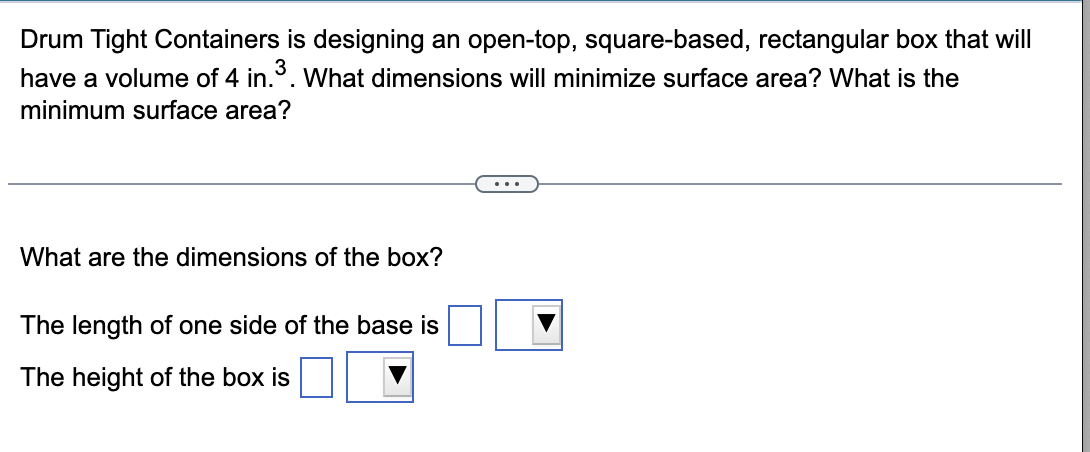 Solved Drum Tight Containers is designing an open-top, | Chegg.com