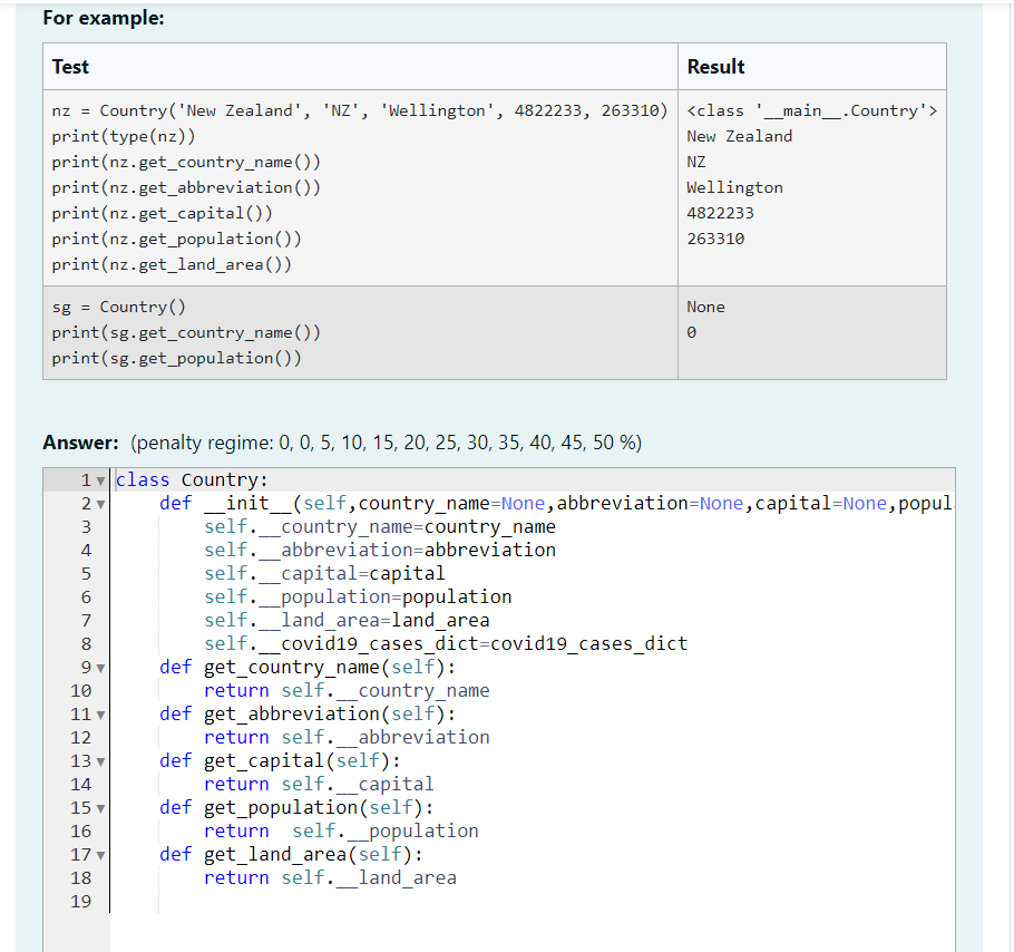 Solved Define a class named Country which represents a | Chegg.com