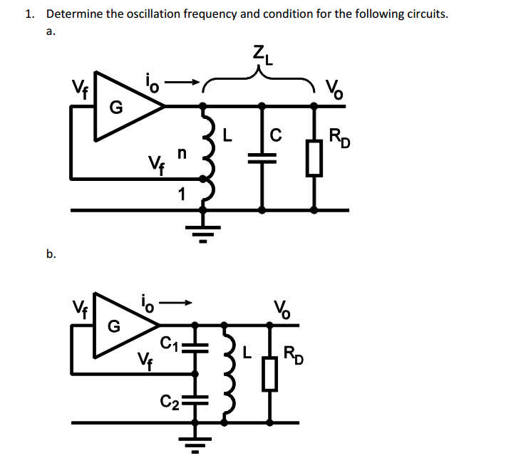 Solved 1. Determine the oscillation frequency and condition | Chegg.com