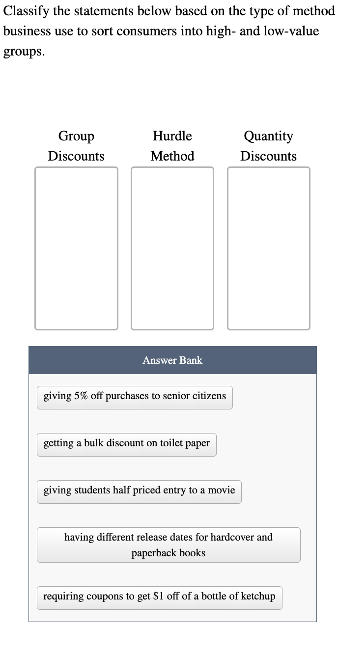Solved Classify the statements below based on the type of | Chegg.com