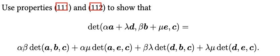 Solved Use properties (111) and (112) to show that det(aa + | Chegg.com