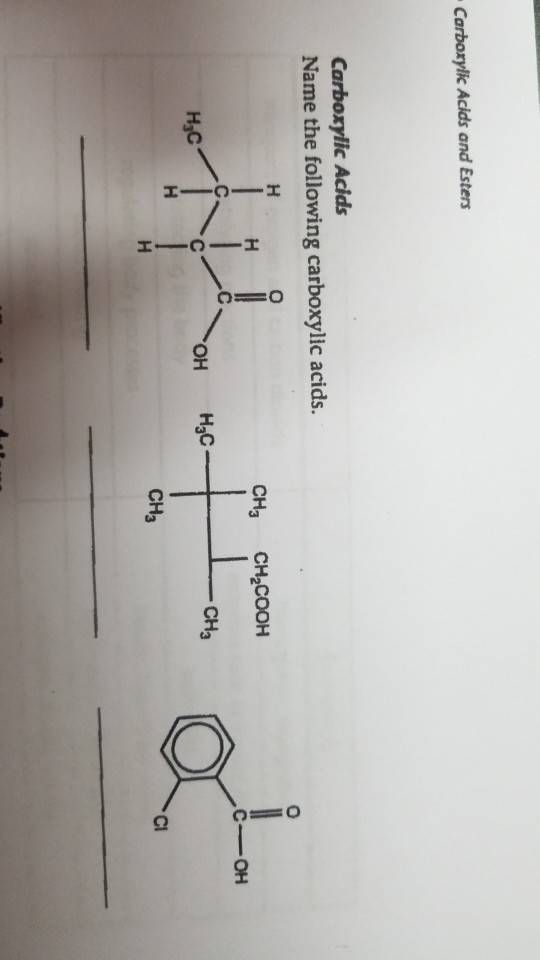 Solved Carborylic Acids and Esters Carboxylic Acids Name the | Chegg.com