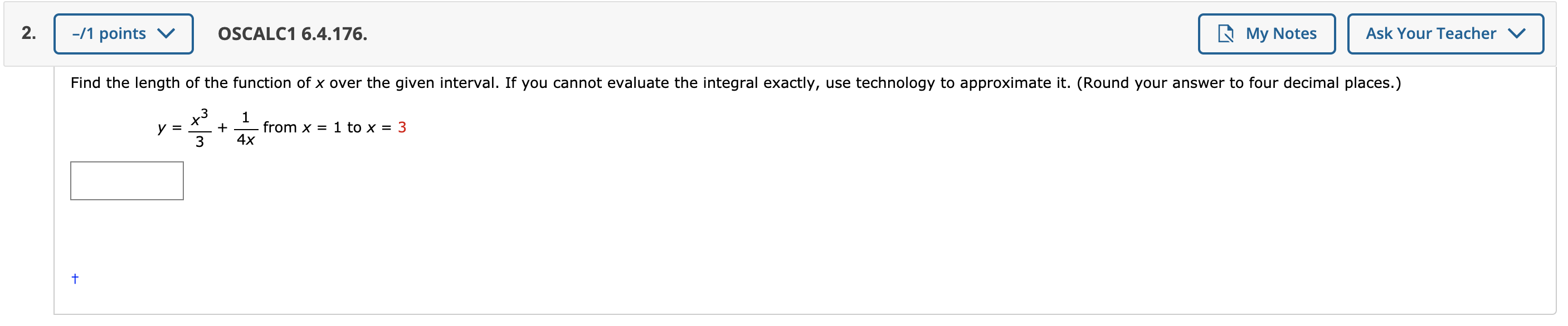 Solved -/1 points v OSCALC1 6.4.176. My Notes Ask Your | Chegg.com Solved -/1 points v OSCALC1 6.4.176. My Notes Ask Your | Chegg.com