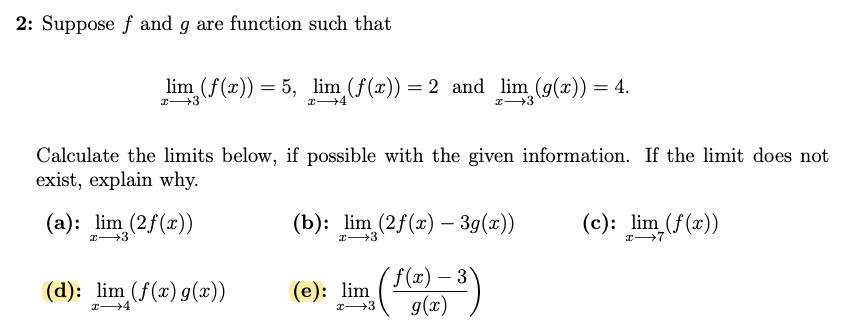 Solved 2: Suppose f and g are function such that | Chegg.com