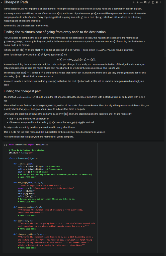 - Cheapest Path tog.is In this notebook, we will | Chegg.com