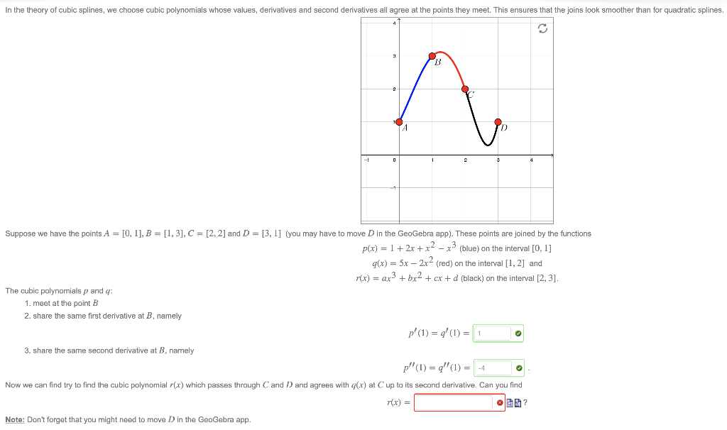 Solved In the theory of cubic splines, we choose cubic | Chegg.com