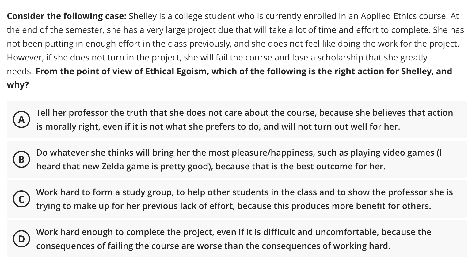 Solved Consider the following case: Shelley is a college | Chegg.com