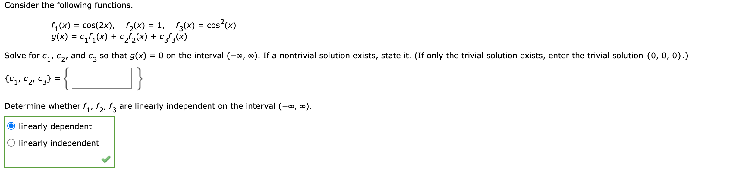 Solved Consider the following functions. f1(x) = 0, f2(x) = | Chegg.com