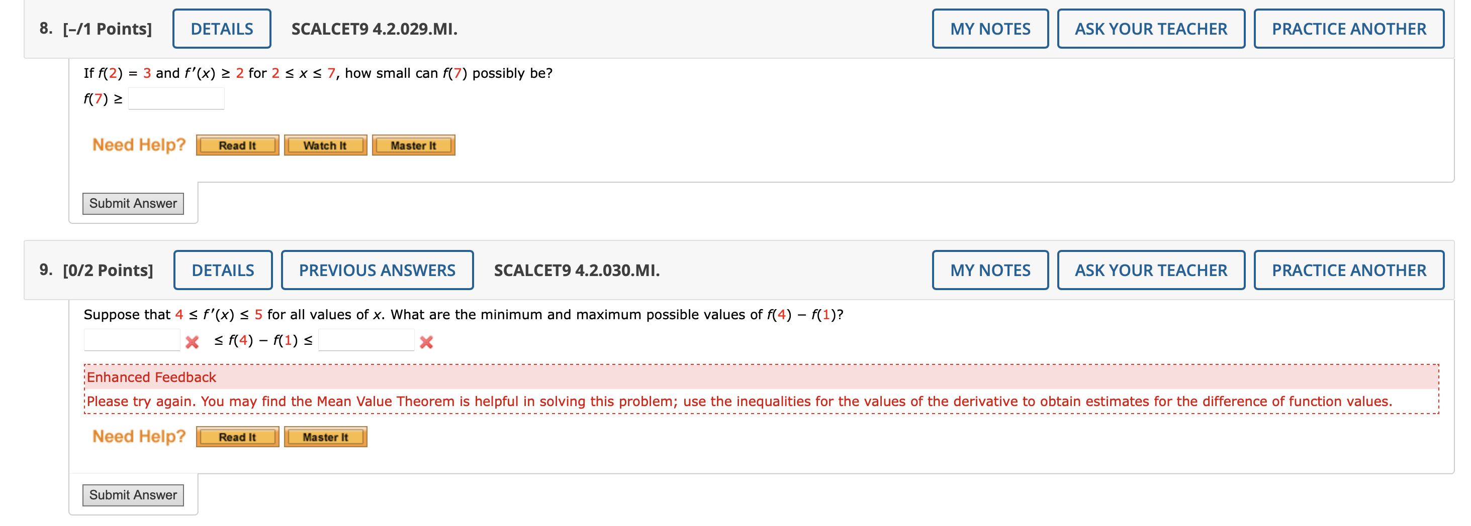 Solved 1 Points] Scalcet9 4 2 029 Mi If F 2 3 And