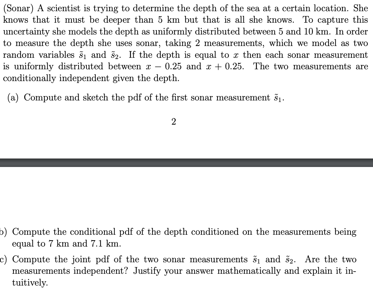 Solved (Sonar) A scientist is trying to determine the depth | Chegg.com