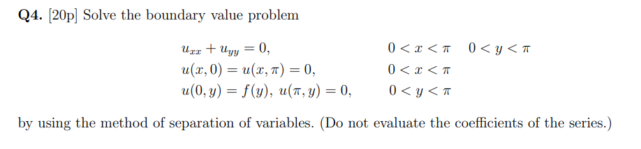 Solved Q4. [20p] Solve the boundary value problem | Chegg.com