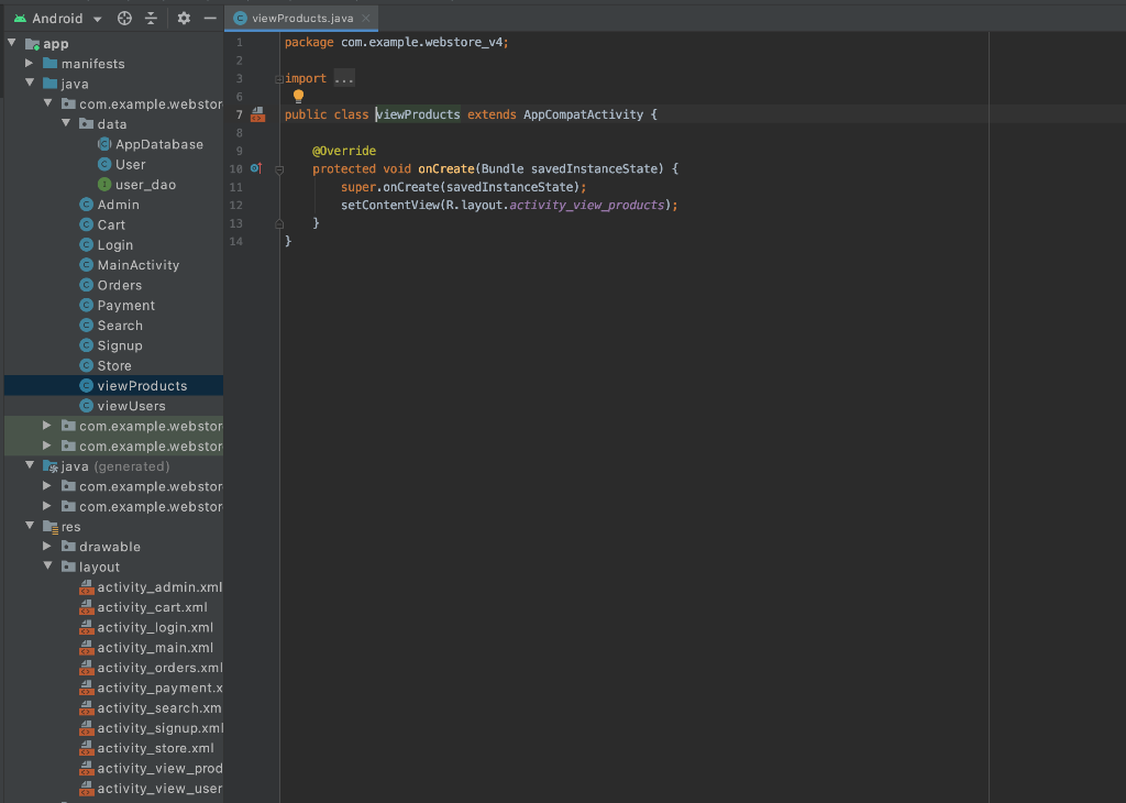 Solved Android view Products.java app package | Chegg.com