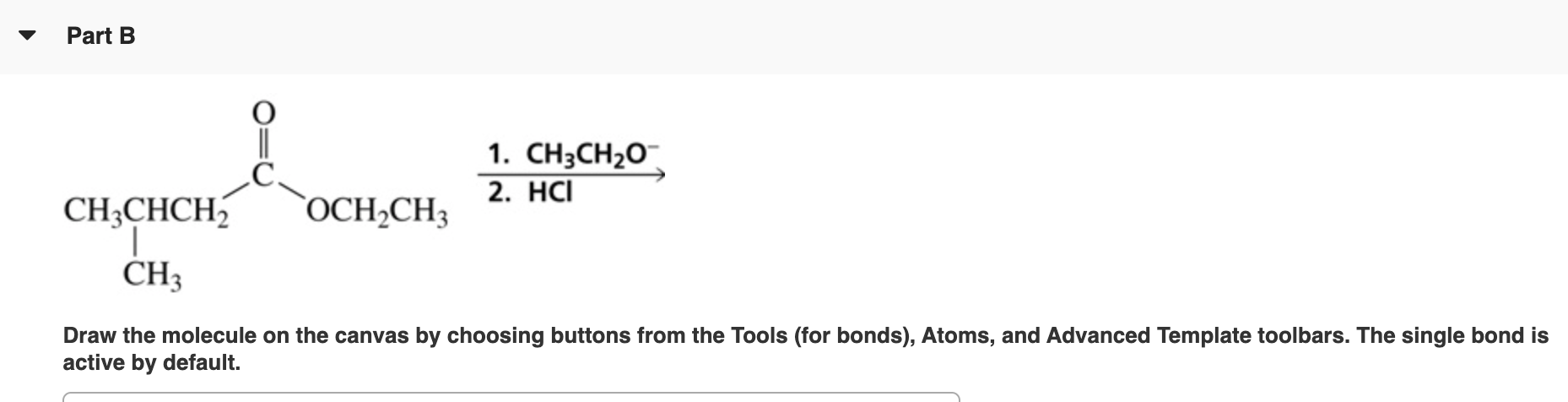Solved Part B 1. CH3CH20 2. HCI CH3CHCH ОСН-СН3 CH3 Draw the | Chegg.com