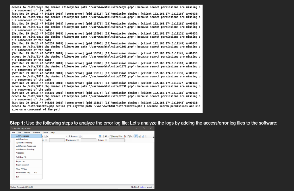 Solved access to /site/eeye.php denied (filesystem path | Chegg.com