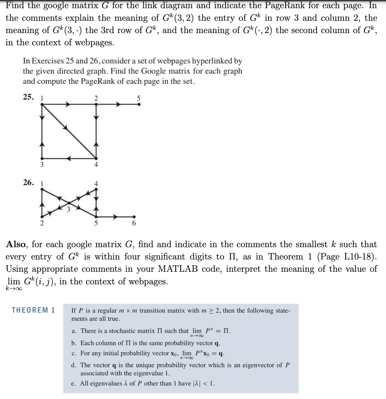 Solved Find the google matrix G for the link diagram and | Chegg.com
