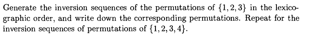 Solved Generate the inversion sequences of the | Chegg.com