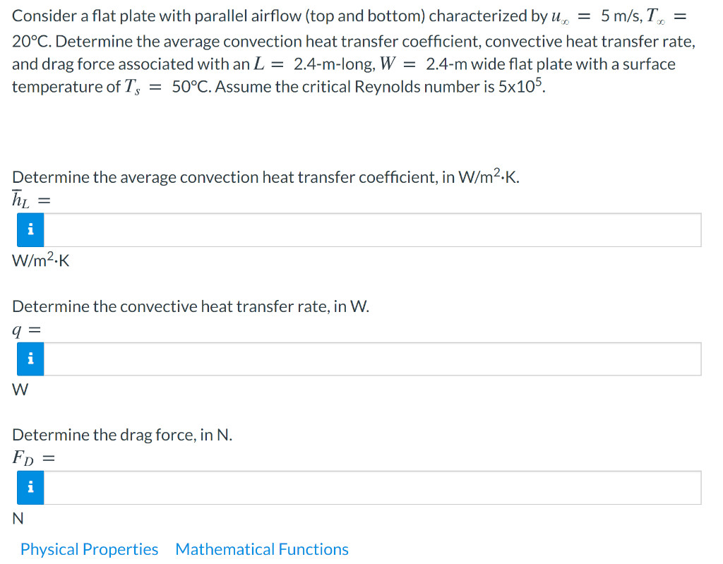 Solved Consider a flat plate with parallel airflow (top and | Chegg.com