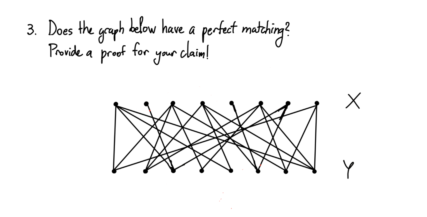 Solved 3. Does the graph below have a perfect matching? | Chegg.com