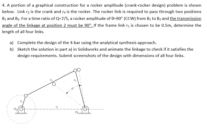 4. A portion of a graphical construction for a rocker | Chegg.com
