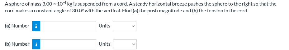 Solved A sphere of mass 3.00 x 10-4 kg is suspended from a | Chegg.com