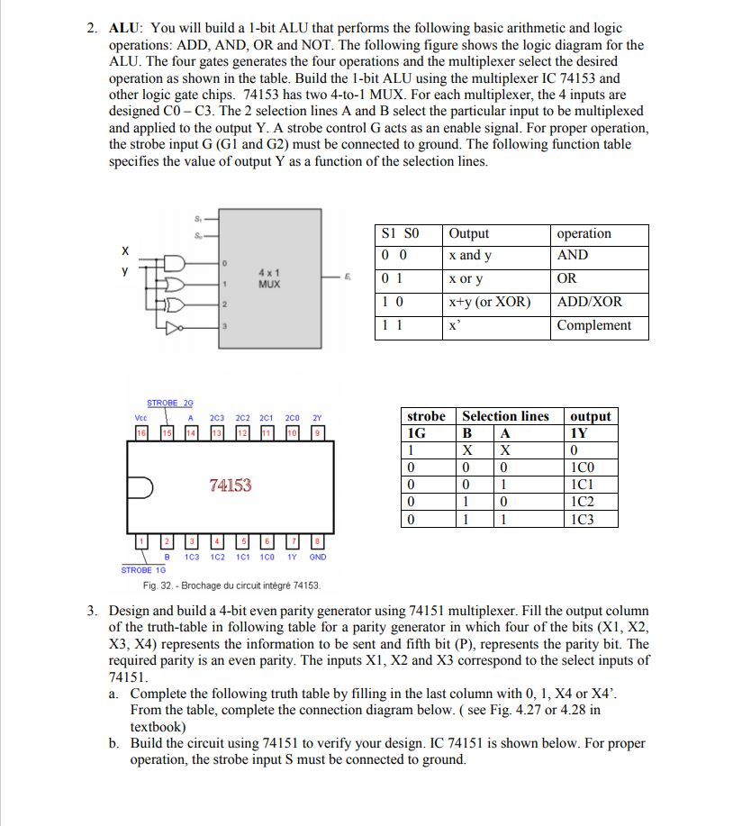 Solved Lab 6. Design with Multiplexers ICs: 7404(Inverter), | Chegg.com