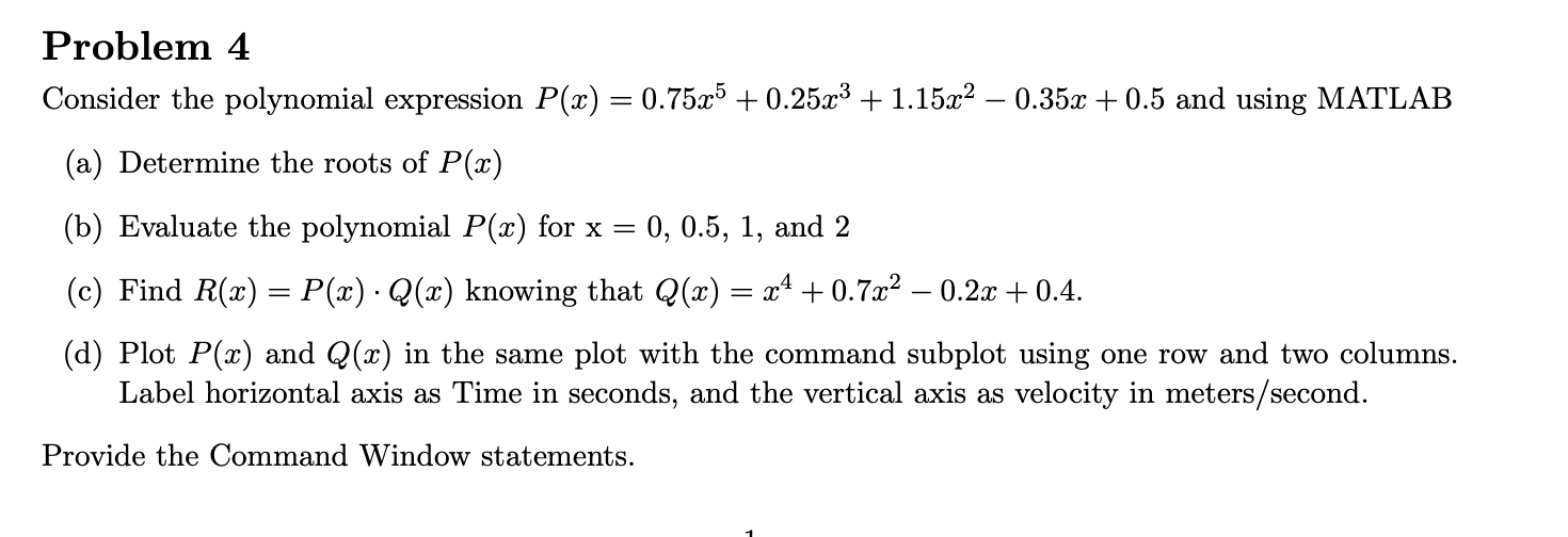 Consider the polynomial expression | Chegg.com