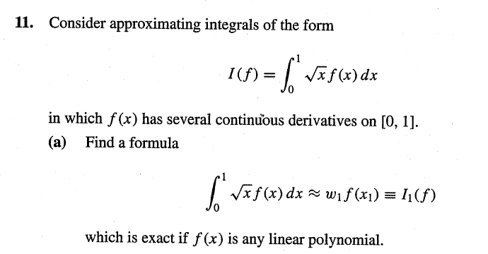 Solved 11. Consider approximating integrals of the form | Chegg.com