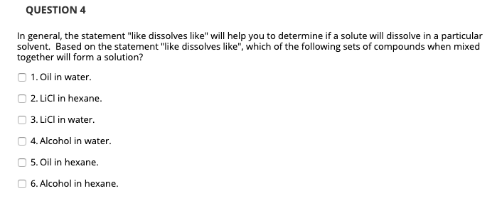 Solved QUESTION 1 A solution: Pick the best option(s). 1. Is | Chegg.com