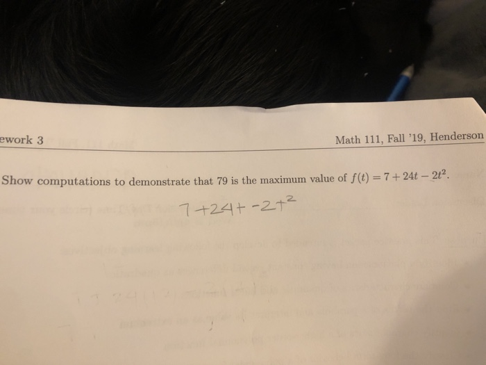 Solved ework 3 Math 111, Fall '19, Henderson Show | Chegg.com