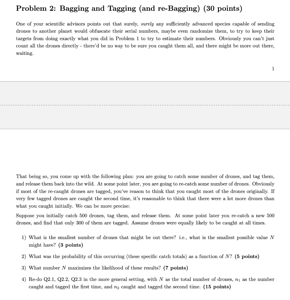 Problem 2: Bagging and Tagging (and re-Bagging) (30 | Chegg.com