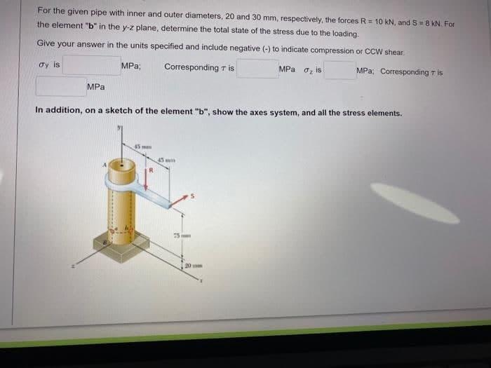 Solved For the given pipe with inner and outer diameters, 20 | Chegg.com