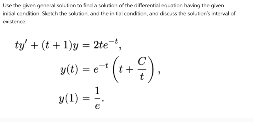 Solved Use the given general solution to find a solution of | Chegg.com
